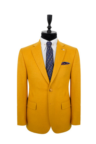 Men's Winter Jacket Yellow Pure Wool | SUIT PARK ONLINE