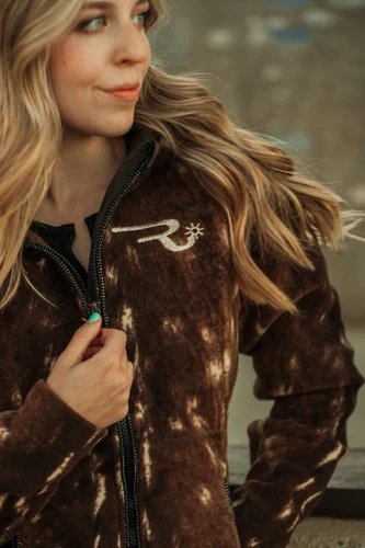 Ranch Girls Hooded Polar Fleece Jacket `GABY` deer