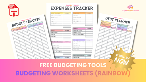 Budget Worksheets Bundle (Rainbow) | SuperSavvySavers