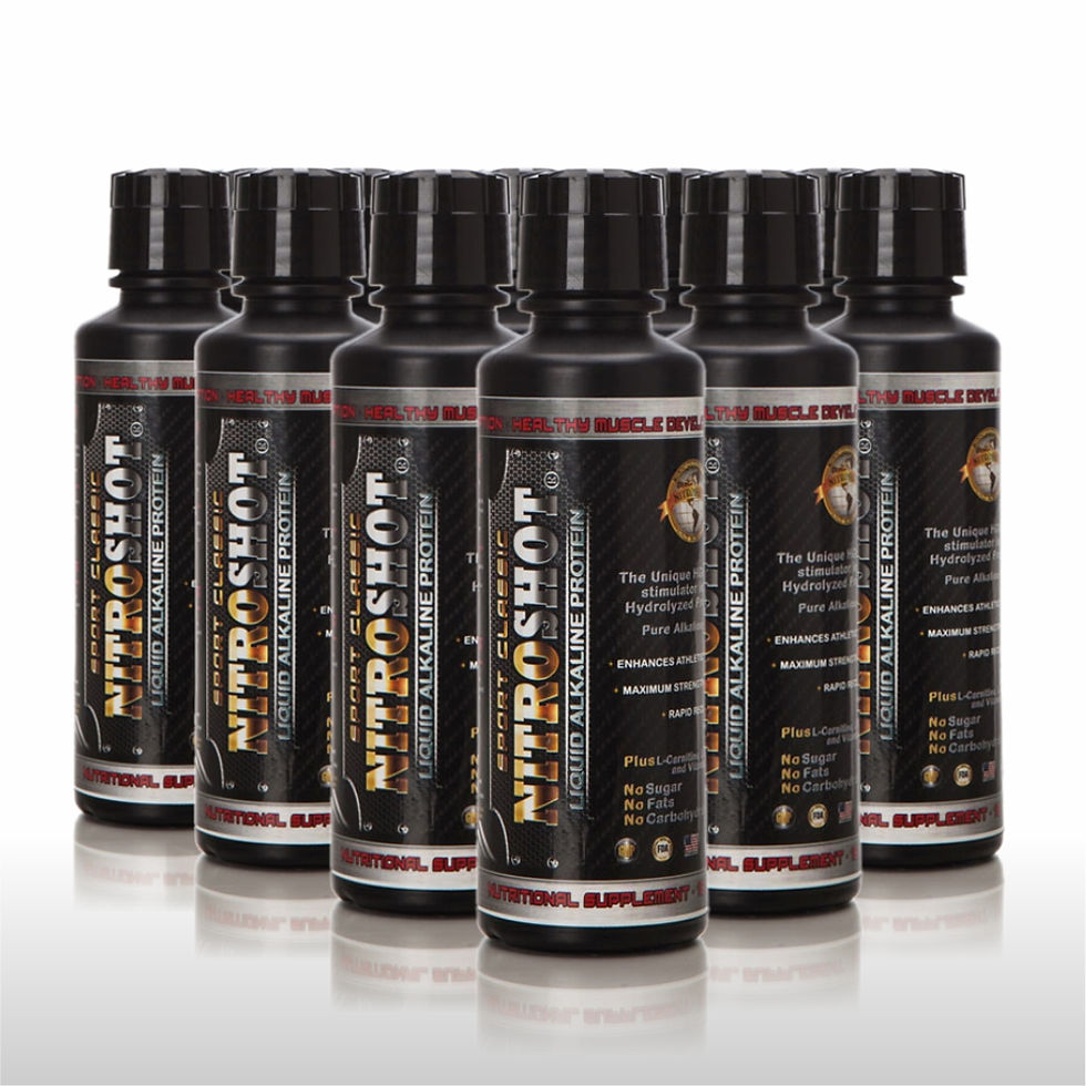 Nitro Shot™, Liquid Alkaline Protein Nutritional Supplement 16oz, 12 ...