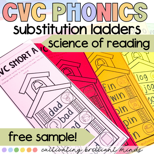 CVC Phonics Ladders | Phoneme Substitution | CVC Words Worksheets ...