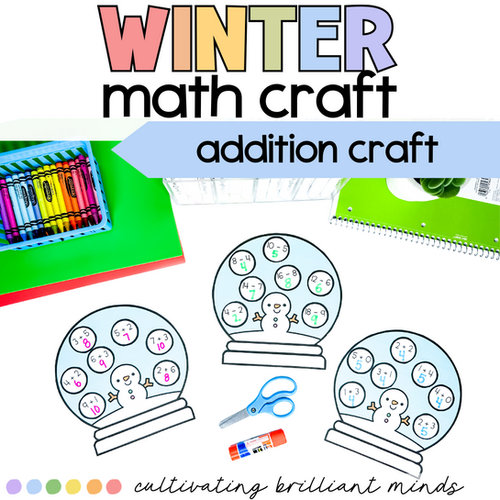 Winter Snow Globe Math Craft | Addition | Subtraction | Math Craft ...