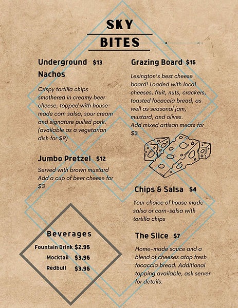 sky bar menu | Mysite