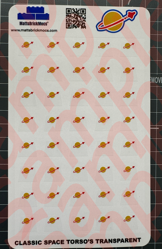 Lego Space logo Minifigure Torso Stickers on Transparent Vinyl ...