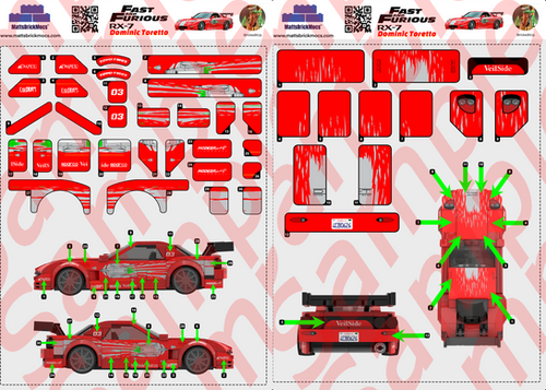 Sticker set for Dom's RX7 by IBrickeditUp | MattsBrickMocs