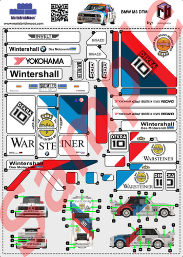 Sticker Sheet for BMW M3 DTM by RollingBricks | MattsBrickMocs
