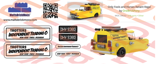 Sticker Sheet for Only Fools and Horses Van MOC by OneBrickPony ...
