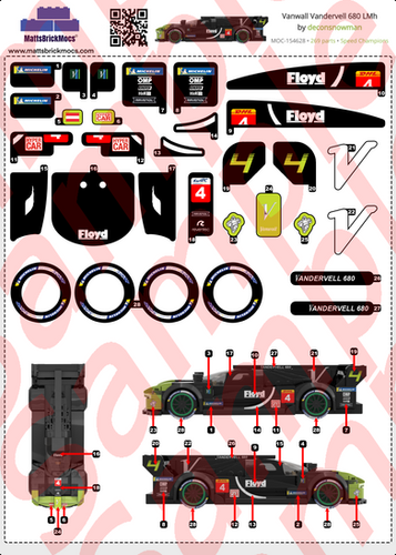 Sticker sheet for the Vanwall Hypercar race car Moc by: deconsnowman ...
