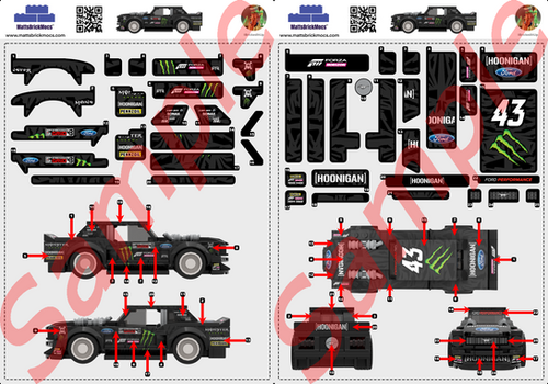 Sticker Sheet for Hoonicorn 6 Stud wide By IBrickeditUP | MattsBrickMocs