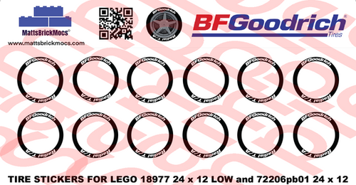 NEW BF Goodrich Tire / Tyre Stickers to fit Lego Speed Champion size ...