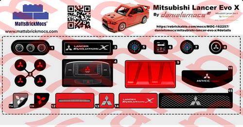 Sticker sheet for the Mitsubishi Lancer Evo Moc by Danielsmocs ...