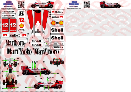 Lego Set 10330 McLaren MP4/4 Alternative Marlboro Sticker set ...