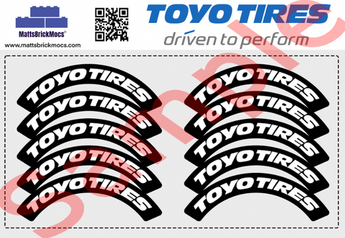 TOYO Tire / Tyre Stickers for Lego size 81x44 | MattsBrickMocs