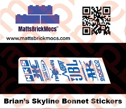 Brians Skyline Bonnet Stickers (printed on transparent gloss Vinyl ...