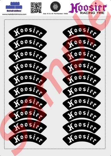 Hoosier Tyre / Tire Stickers to fit Lego size 81.6 x 44 | MattsBrickMocs