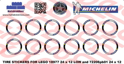 NEW Michelin Pilots Tire / Tyre Stickers to fit Lego Speed Champion ...