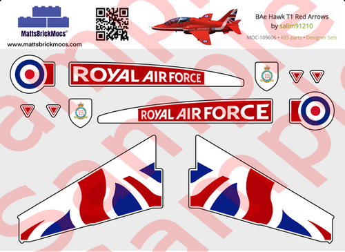 Sticker sheet for BAe Hawk T1 Red Arrow Moc by salim91210 | MattsBrickMocs