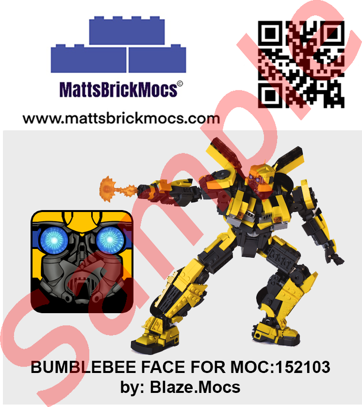 Face Sticker for BumbleBeeTransformers Moc-152103 by Blaze.Mocs ...
