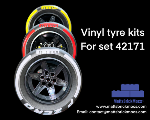 Pirelli P Zero Tire Vinyl Kit For Lego set Number 42171 | MattsBrickMocs