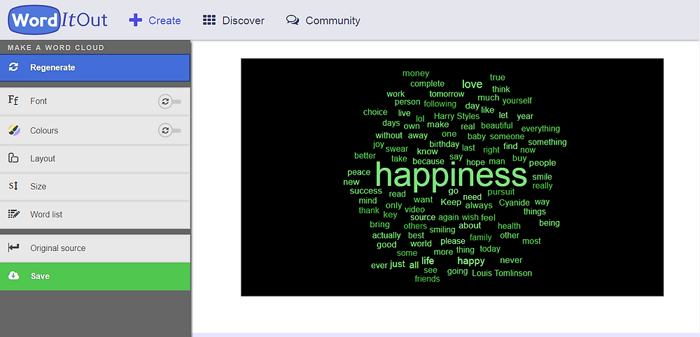 Generating word cloud without programming
