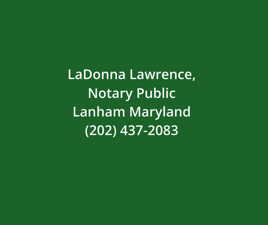 Notary Public Services | Lanham Maryland