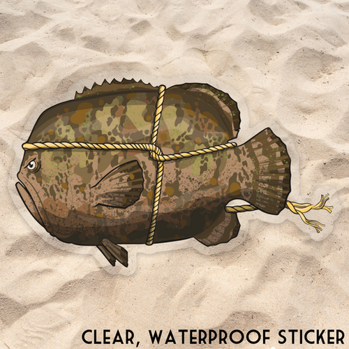 Square Grouper - Sticker | Old Florida Vibes