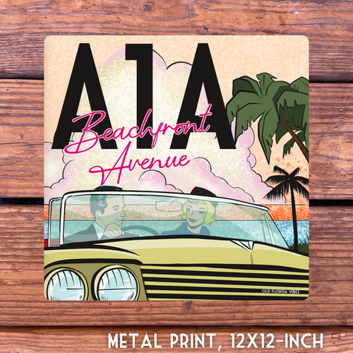 A1A Cruisin' Metal Print | Old Florida Vibes