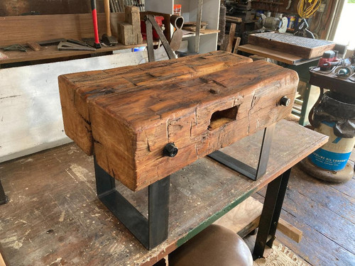 "Floating" bolted bench/table | Beams & Things
