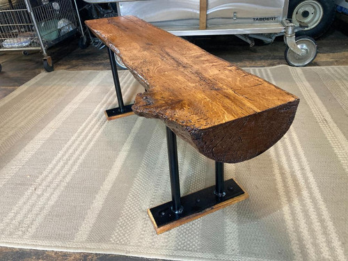 Hewn Oak Log Bench | Beams & Things