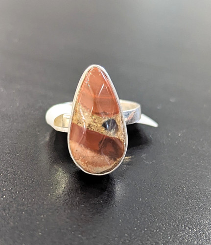 Large Tear Drop Pudding Stone Ring#59 | Gold Mine Jewelry