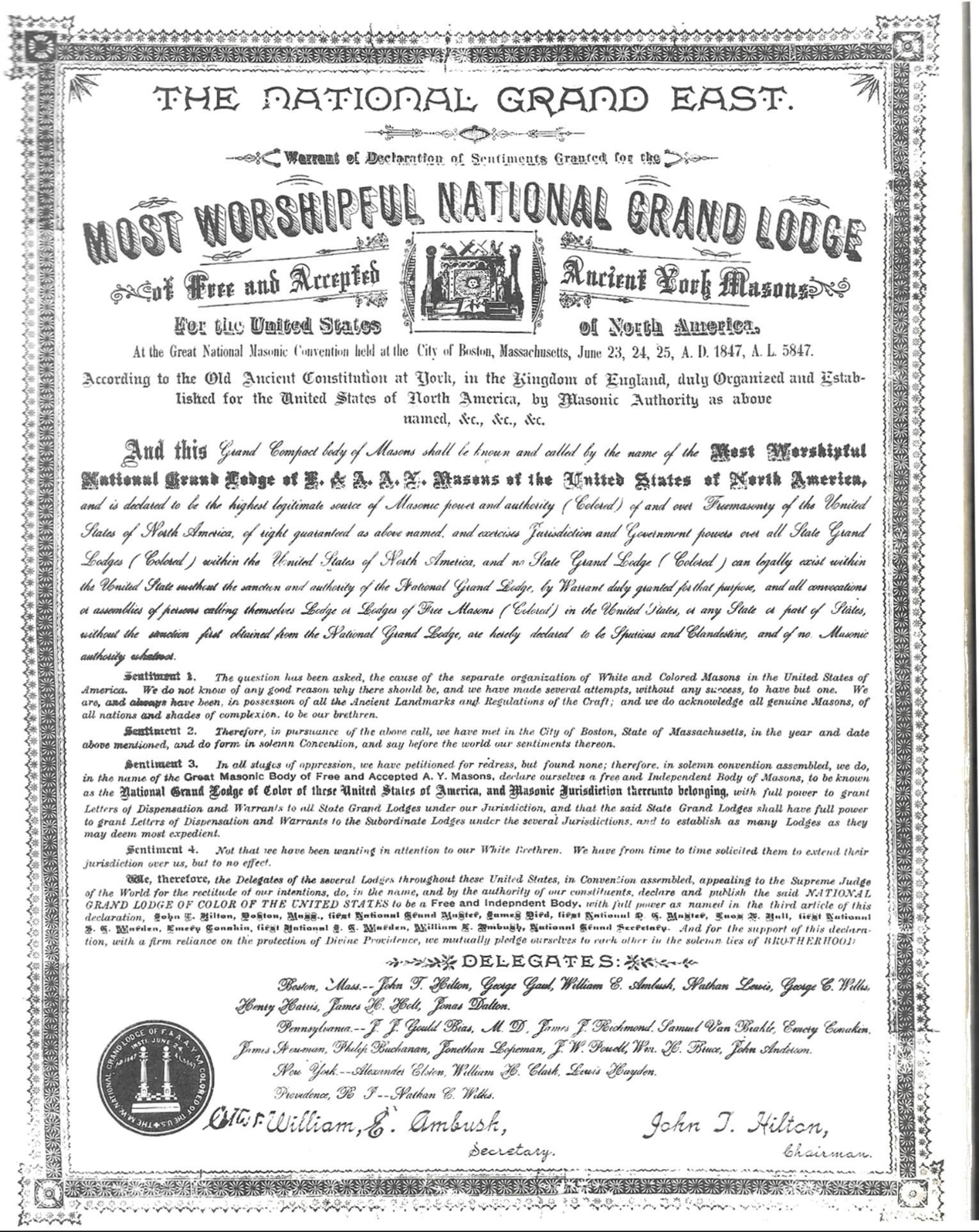 NATIONAL COMPACT HISTORY | MOST WORSHIPFUL NATIONAL GRAND LODGE F&AAYM
