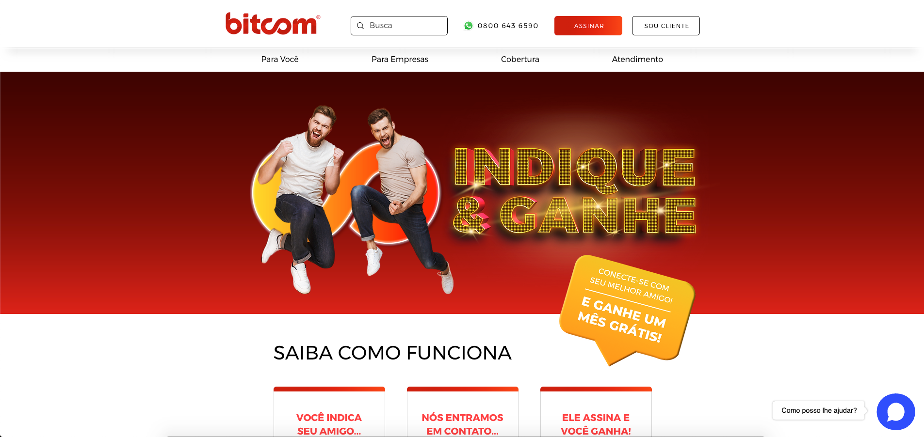 Bitcom Internet Fibra | Indique & Ganhe