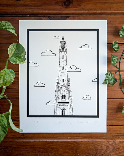 North Point Water Tower Poster | MadisonDawneStudios