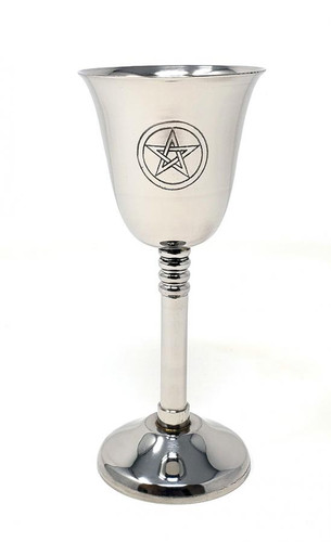 Pentagram Stainless Steel Chalice 4 3/4"H | CRYSTAL + CRAFT