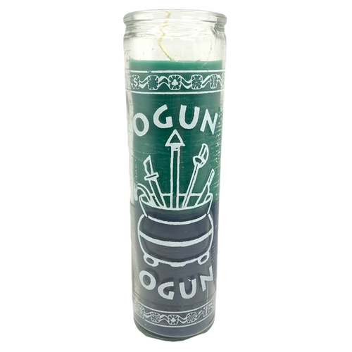Ogun - 7 Day, 2 Color Orisha Candle | CRYSTAL + CRAFT