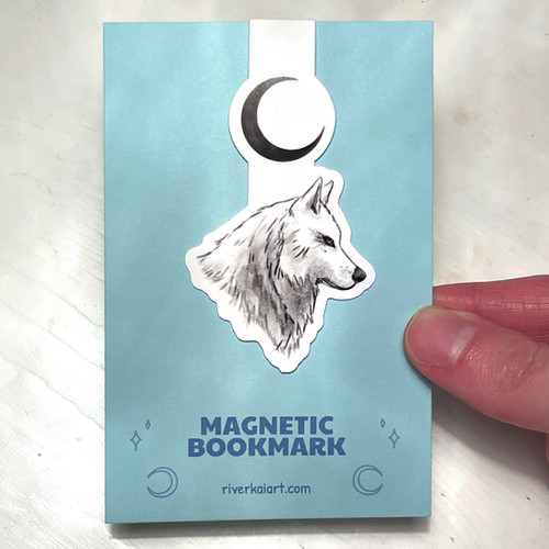 White Wolf Magnetic Bookmark - My Shy Alpha Werewolf Romance Bookmark ...
