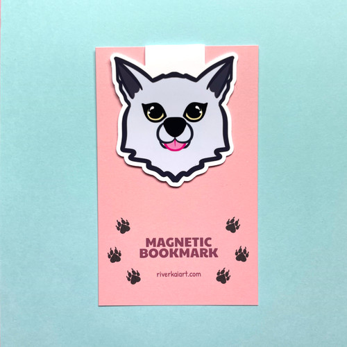 Cute White Wolf Magnetic Bookmark - My Shy Alpha Werewolf Romance ...