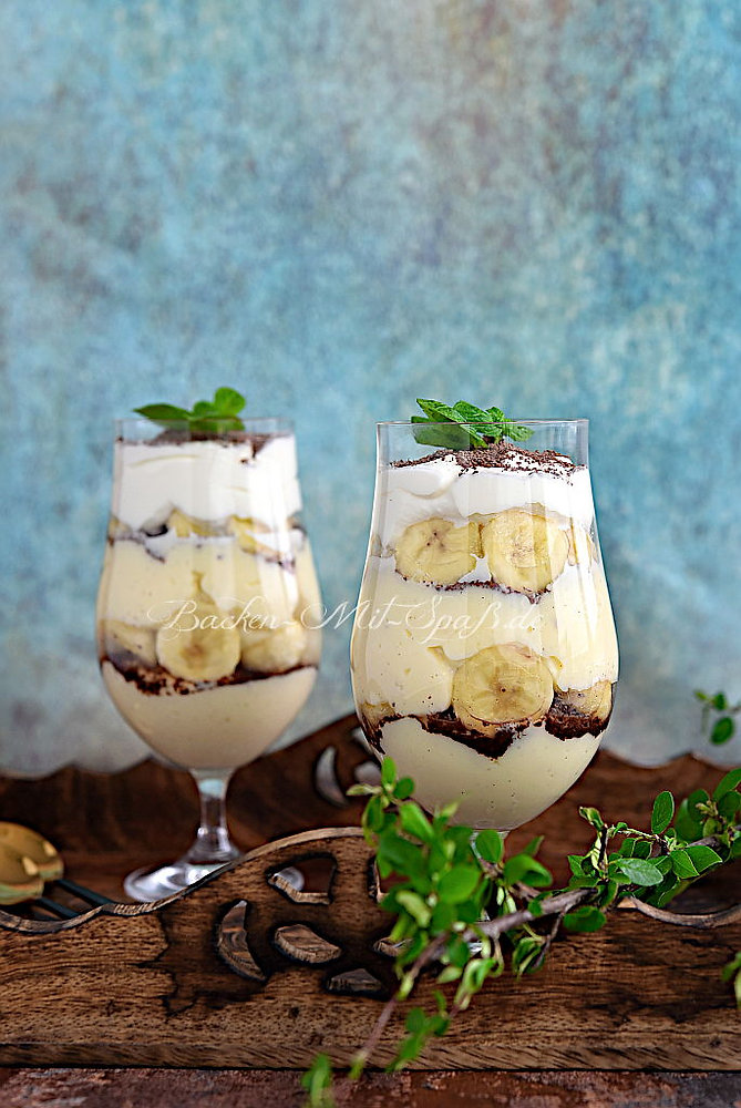 Bananen-Pudding-Dessert