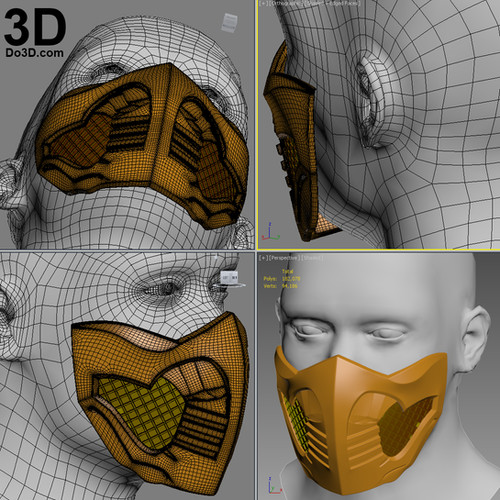 Mortal Kombat Scorpion Mouth Cover Mask | 3D Model Project #1309 | Do3D