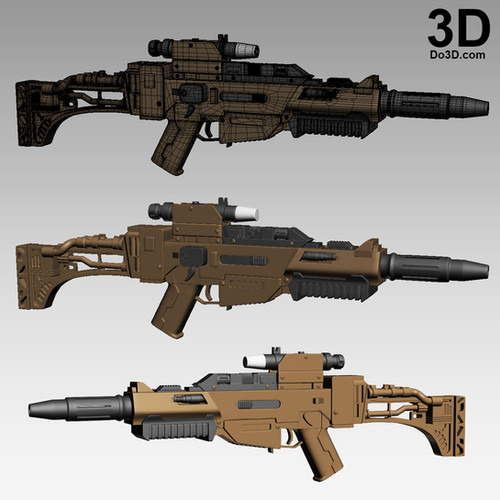 Finn's Gun EL-16HFE Resistance Blaster Rifle 3D Printable Model #797 | Do3D