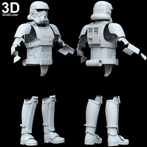 Patrol Trooper Helmet, Armor, and Boots Star Wars | 3D Model Project ...