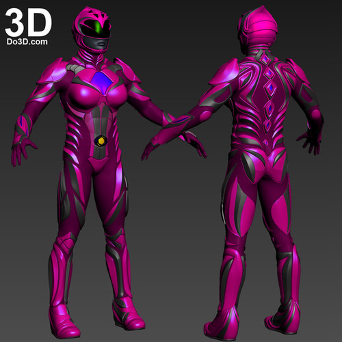 3D Printable Model: Pink Ranger 2017 Power Rangers Helmet + Full Armor ...