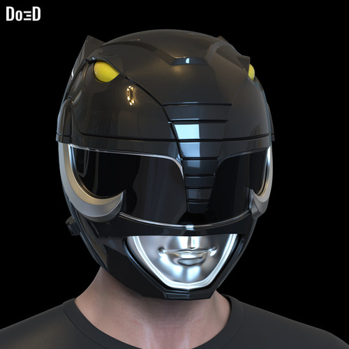 Black Ranger Classic Helmet Mighty Morphin Power Rangers MMPR 3D ...