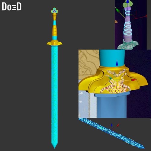 Straight Saingeom Rumi’s Sword Four Tiger's Evil Slayer 3D Model STL # ...