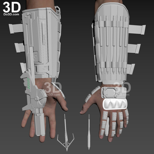 Batman Gauntlet with grapple gun with hinges and slider 3D Printable ...
