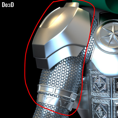 Shoulder Bicep Armor Doctor Doom Avengers Doomsday 3D Printable Model # ...