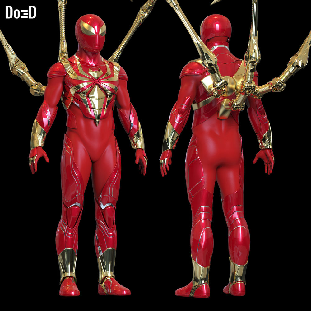 Iron Spider Red and Gold 3D Printable Model Print File STL Do3D.com | Do3D