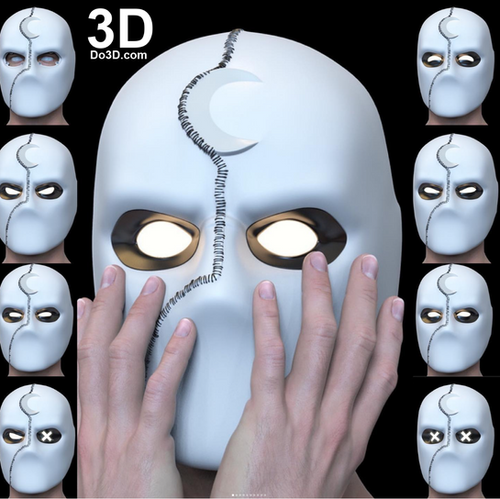 Mister Knight Variant Face Shell with Swappable Eyes 3D Printable Model ...