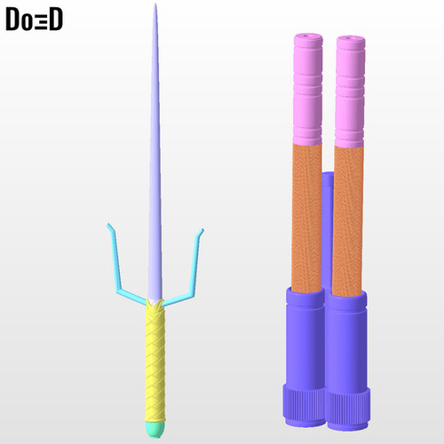 Daredevil Billy Club batons and Sai Prop Weapons | 3D Printable Model # ...