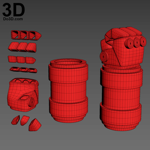 HellBoy Gauntlet Forearm, Glove, Finger Armors | 3D Model Project #1972 ...